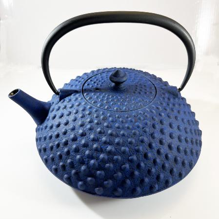 Théière fonte japonaise WAZUQU Hira-arare bleue